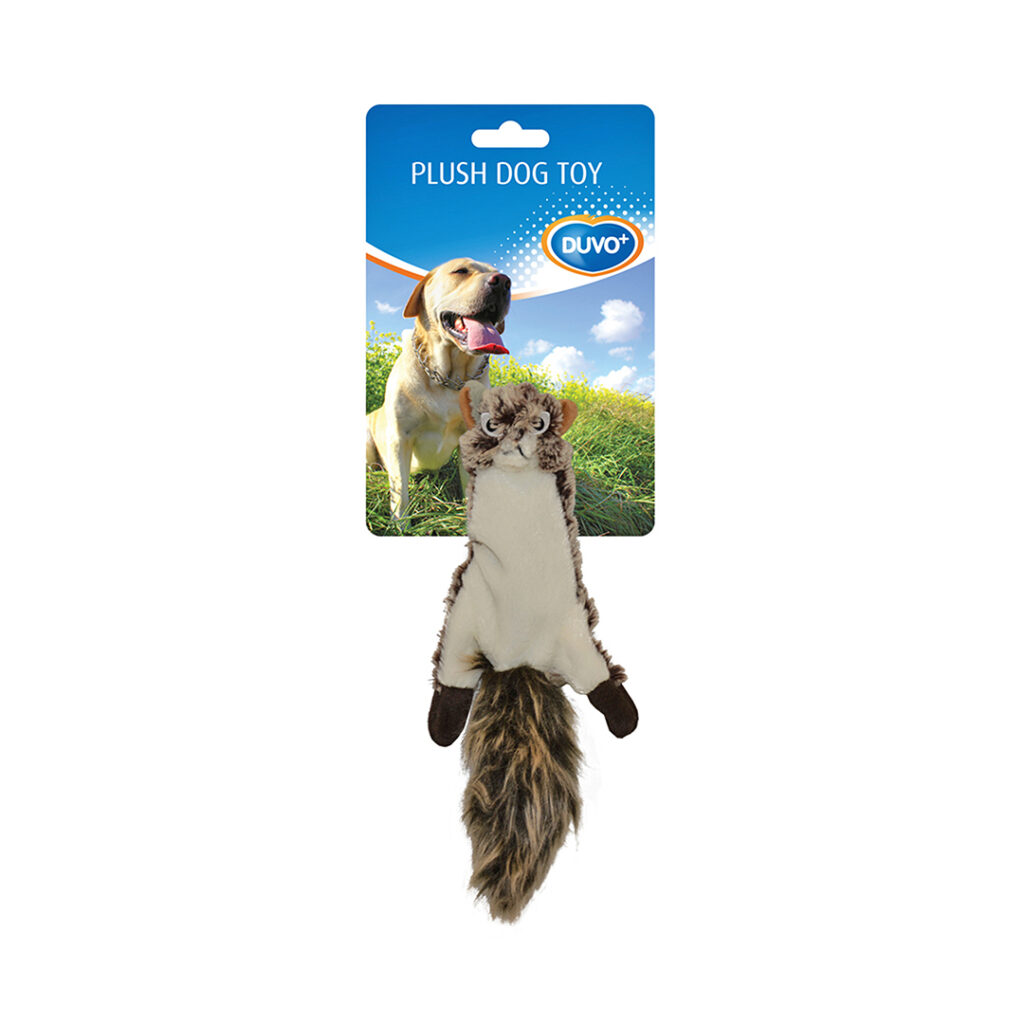 Plush Squeaky Flat Squirrel x 1 - DobbyMan